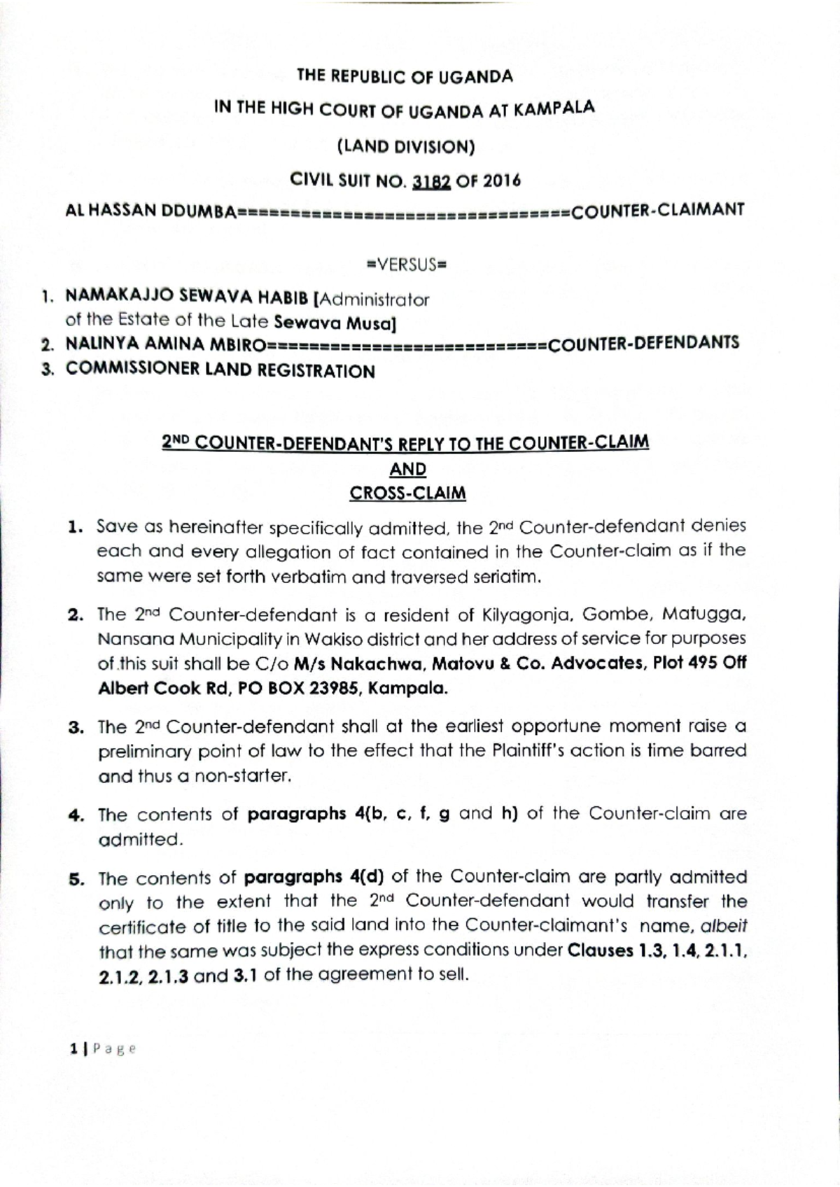 2ND Counter- Defendant'S Reply TO Counter- Claim - THE REPUBLIC OF ...