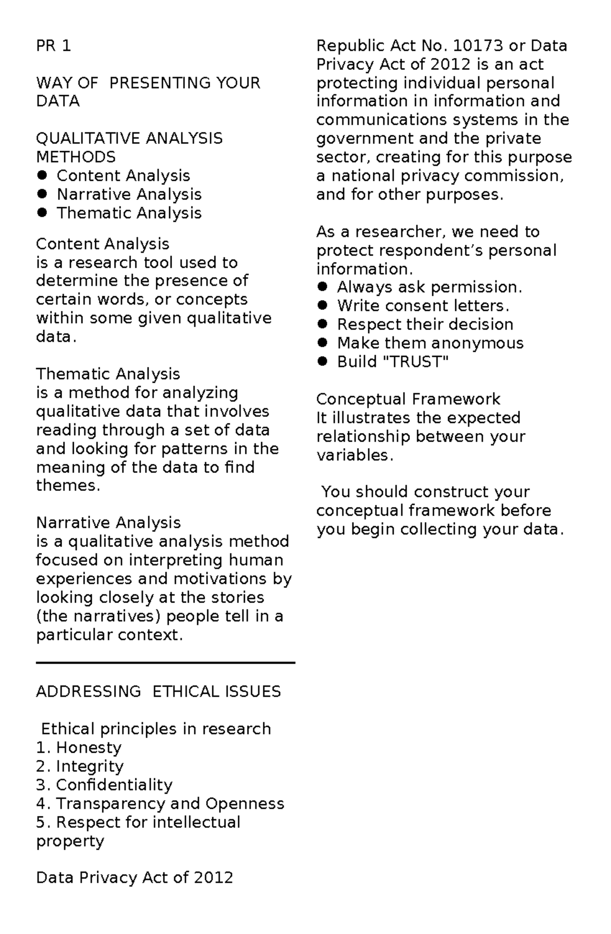 PR lesson 1 qtr 4 - nshbfhbhdbfhdbf - PR 1 WAY OF PRESENTING YOUR DATA ...