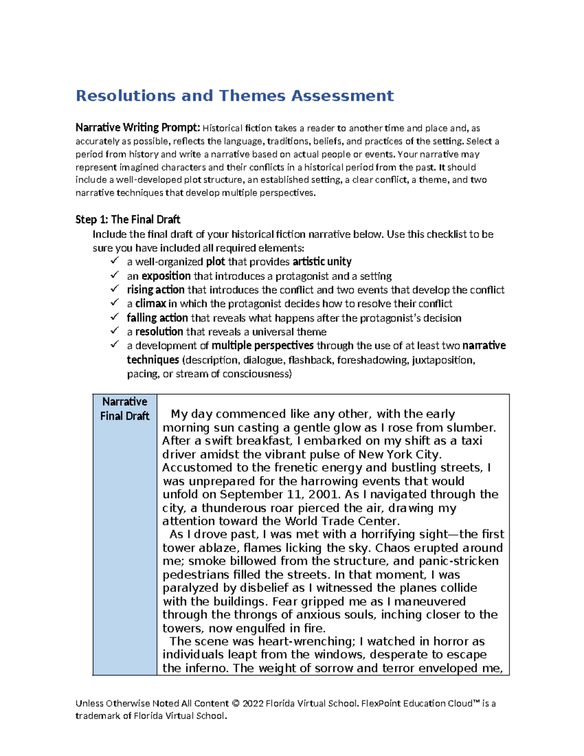 Resolutions and Themes Assessment Redo - Resolutions and Themes ...