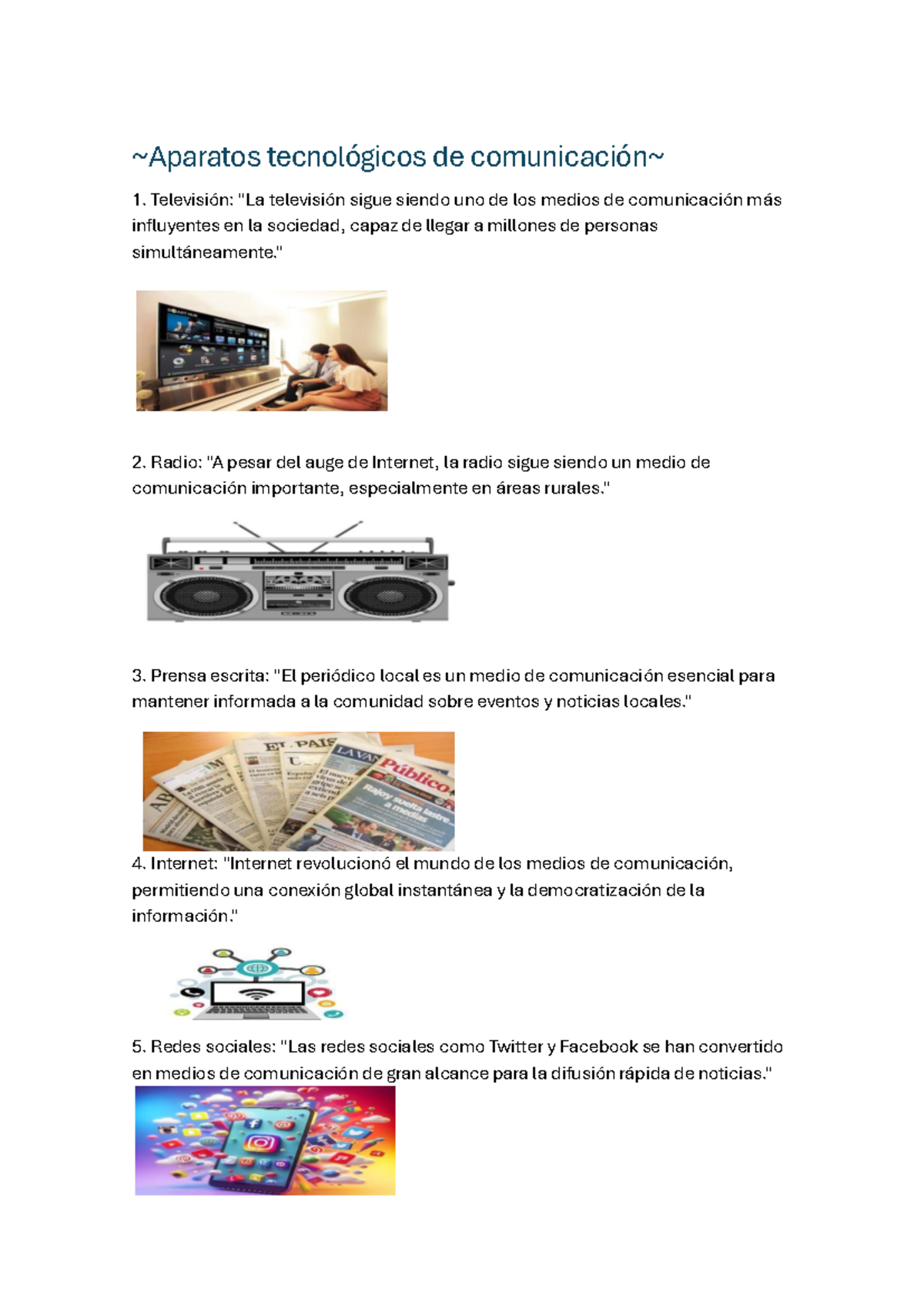Documento - Ywjeisns - Aparatos tecnológicos de comunicación Televisión ...
