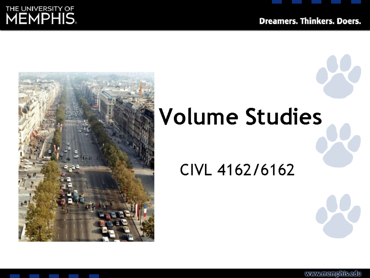 L5 Volume Studies v1 - Lecture notes 5 - Volume Studies CIVL 4162 ...