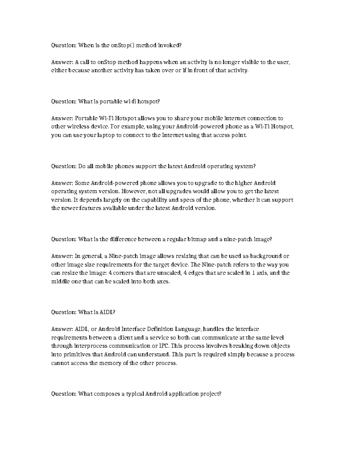 Plosives trapesing quechee - Question: When is the onStop() method ...