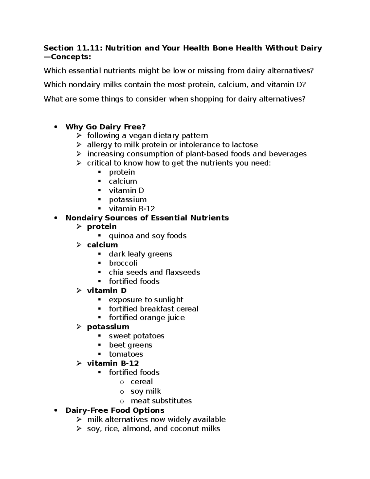NTS Ch 11 Section 11 - Lecture notes from Intro to Nutrition and Foods ...