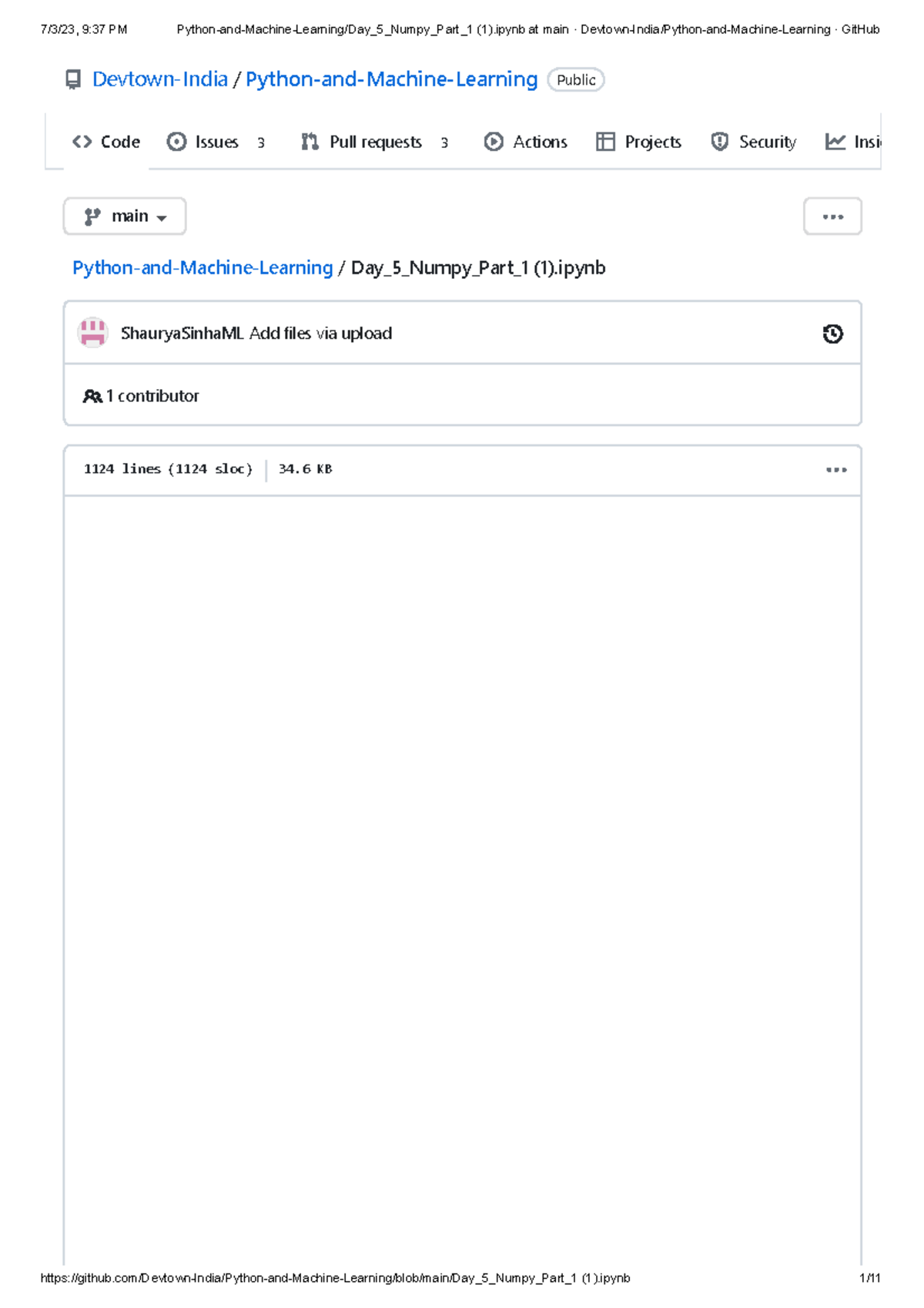 Numphy - NOfg - Devtown-India / Python-and-Machine-Learning Public Python-and-Machine-Learning ...