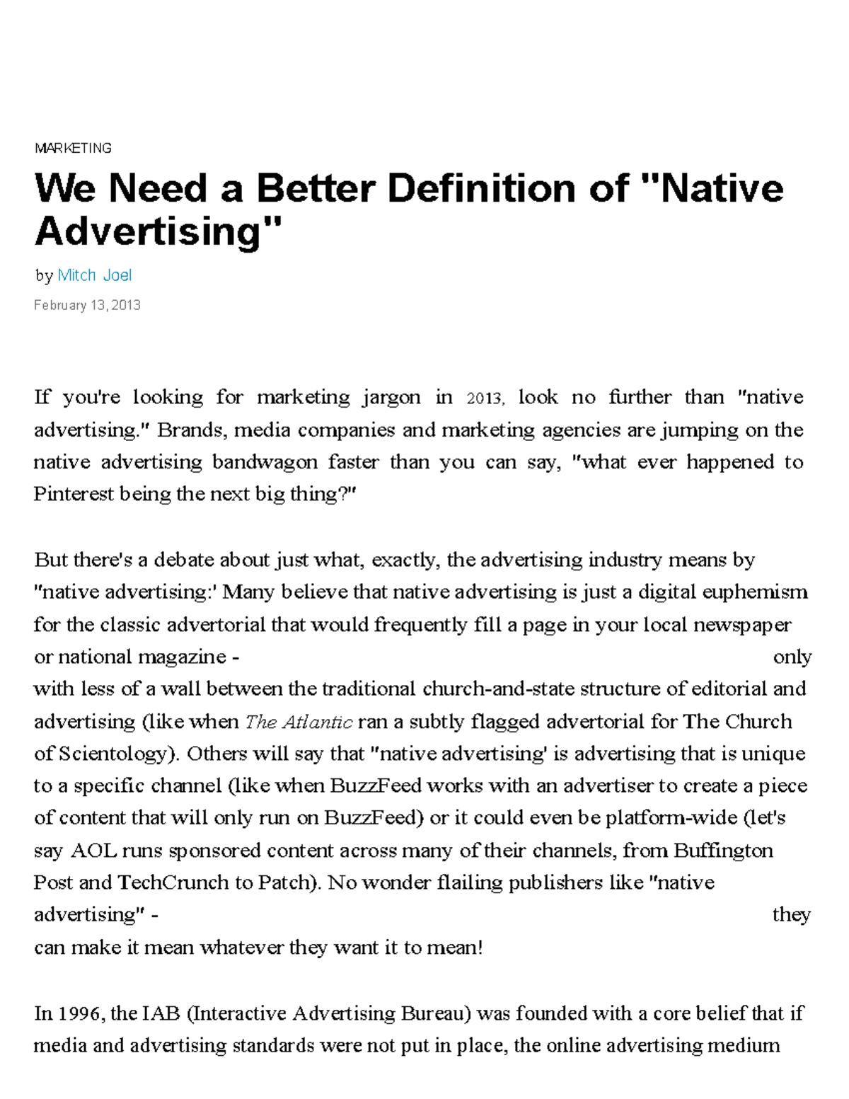 We Need a Better Definition of “Native Advertising” - MARKETING ...