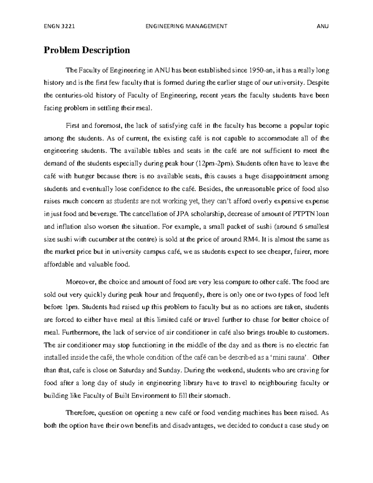 Problem-Description Practise Material - ENGN 3221 ENGINEERING ...