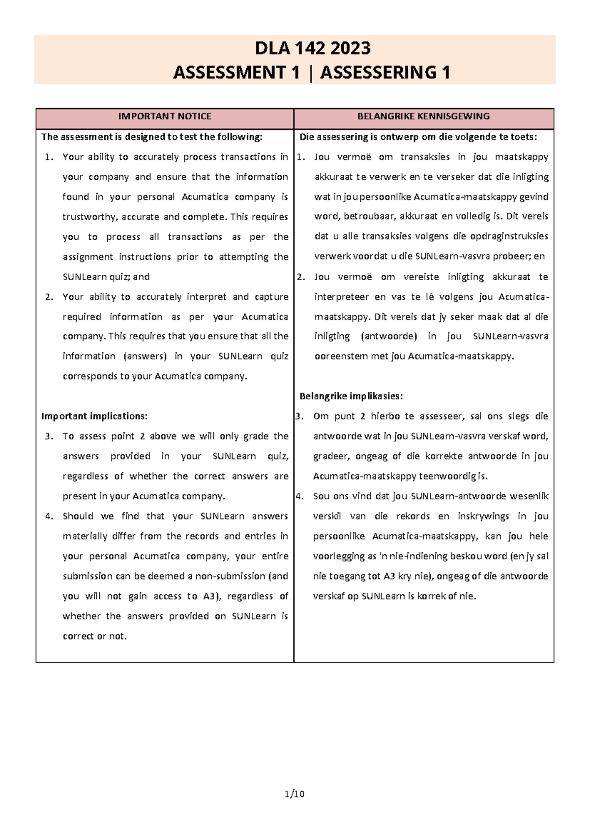 DLA 142 A1 2023 - DLA 142 2023 ASSESSMENT 1 | ASSESSERING 1 IMPORTANT ...