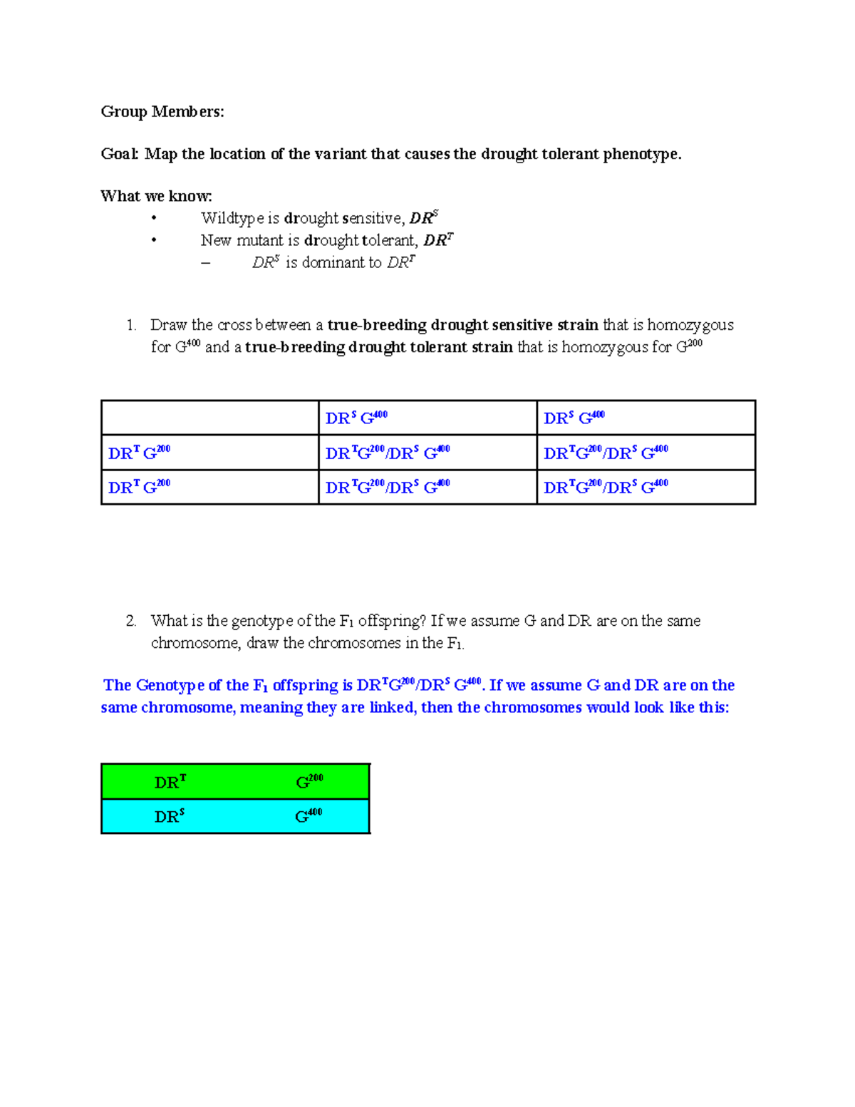 Drought Wksht - Group Members: Goal: Map the location of the variant ...