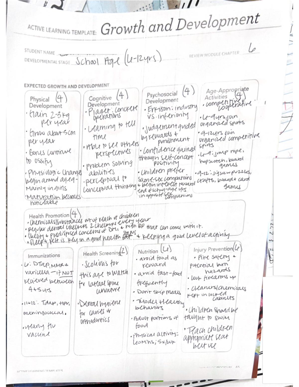 Growth and development school age - NSG 4432 - Studocu