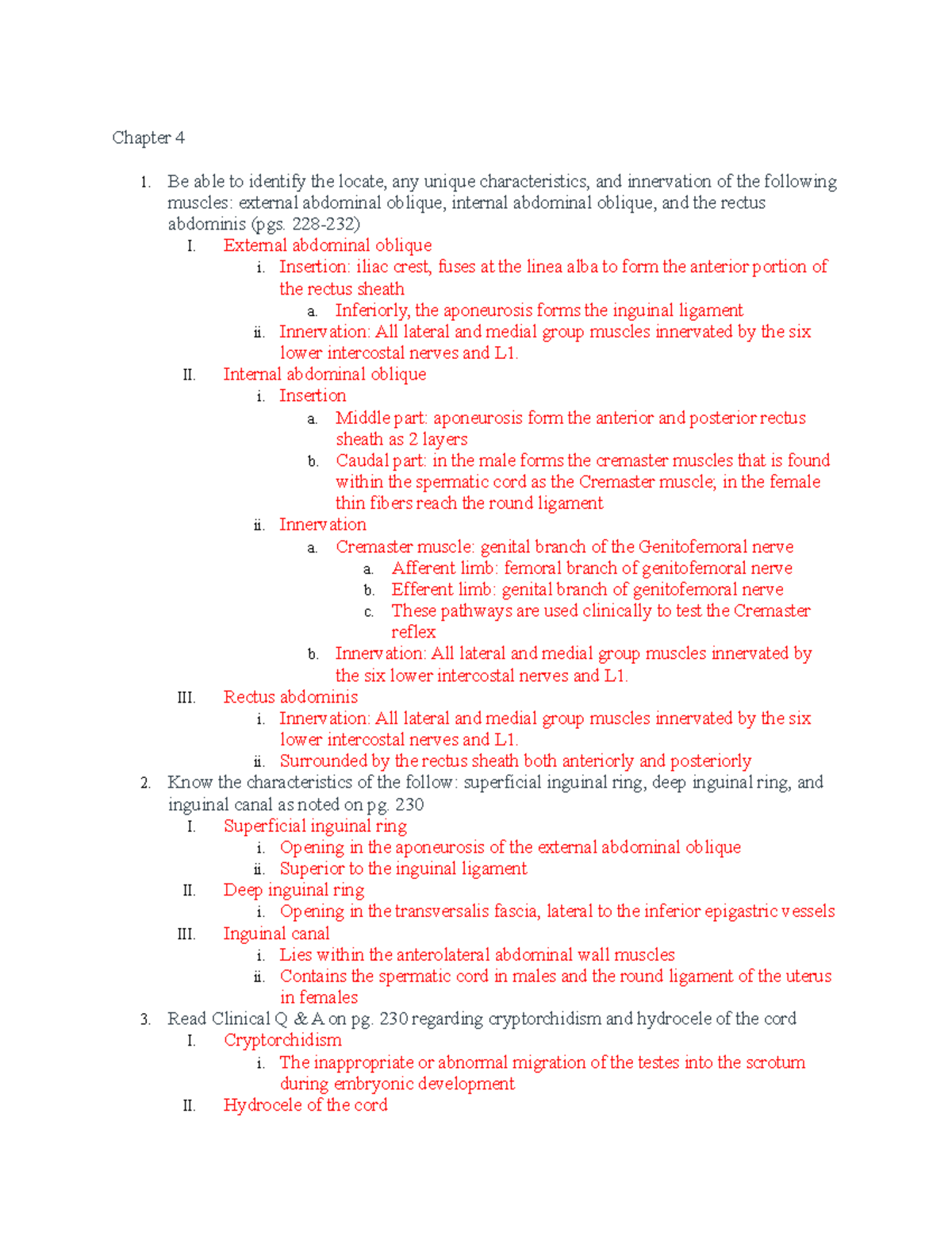 Lecture Exam 4 Study Guide KEY Human Anatomy - Chapter 4 Be able to ...