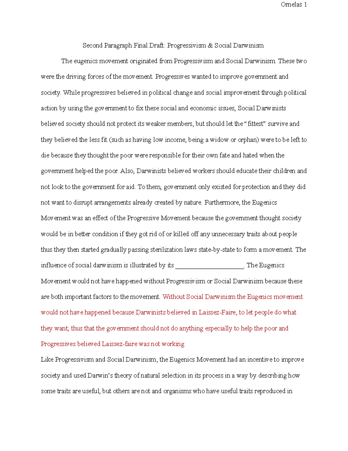 Briana Ornelas Textbook Excerpt Second Paragraph - Ornelas 1 Second ...