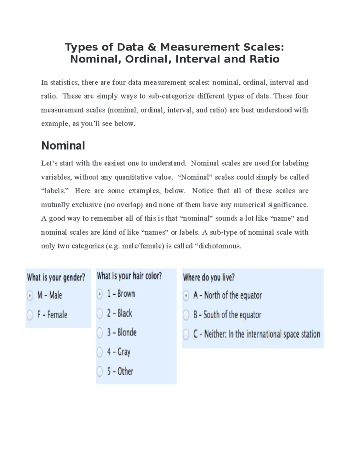 QT4 - Data measurement scales - Types of Data & Measurement Scales ...