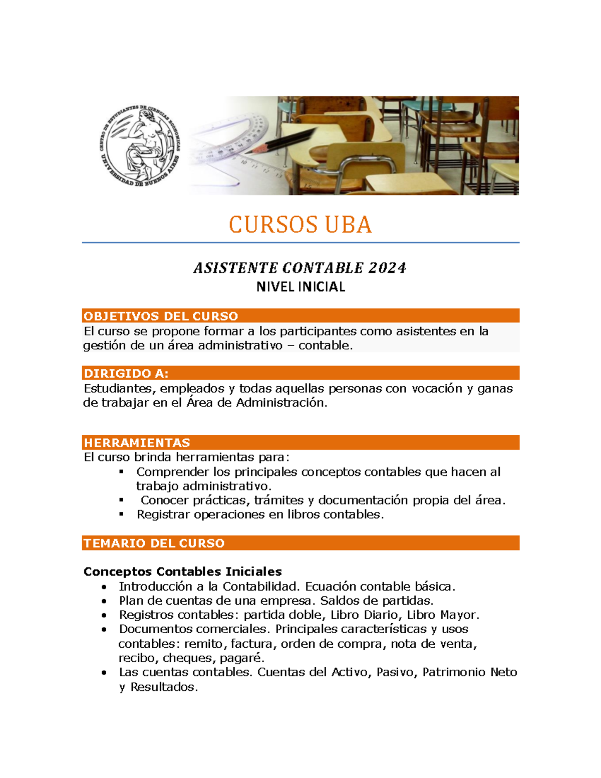 Contable-online - CURSOS UBA ASISTENTE CONTABLE 2024 NIVEL INICIAL ...