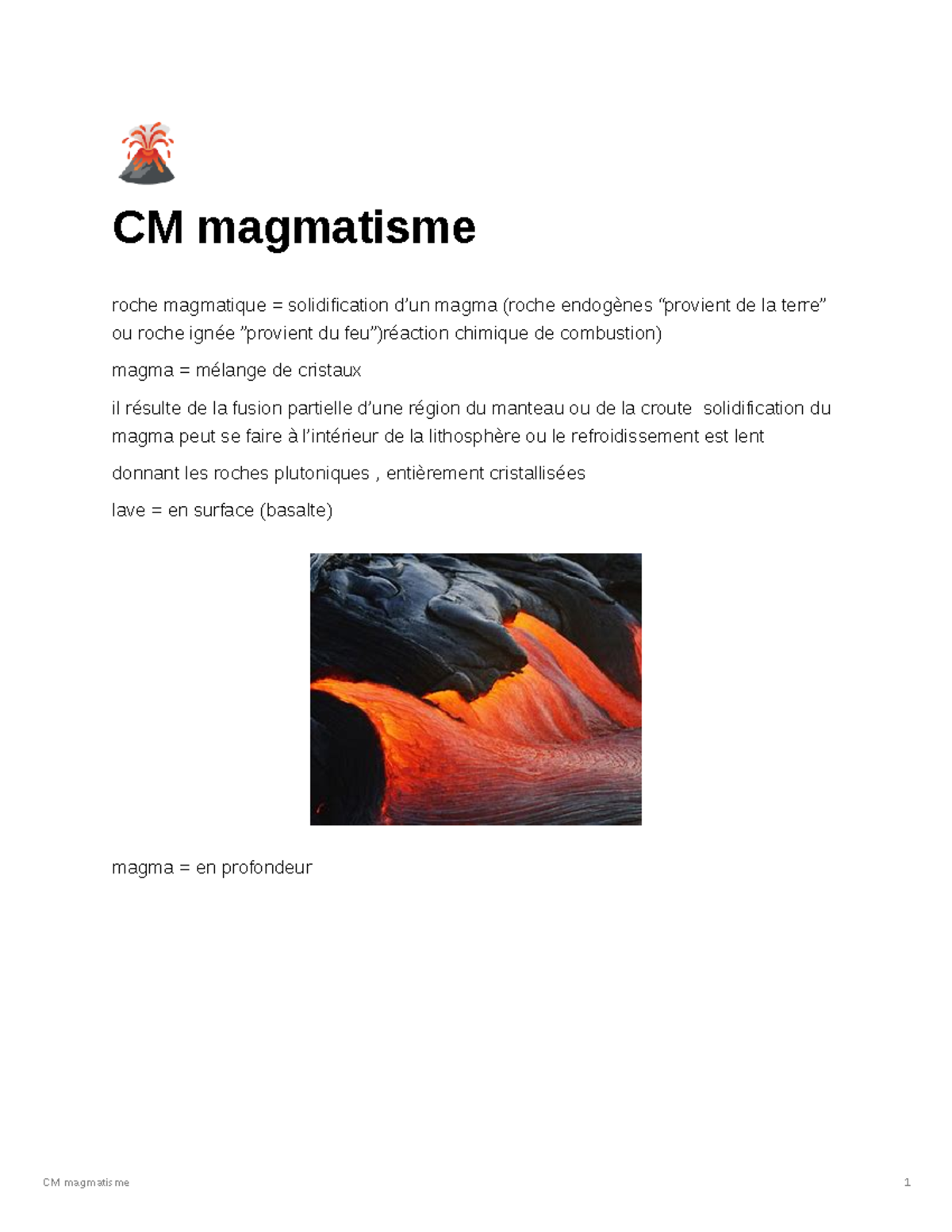 CM magmatisme fusion partielle - 🌋 CM magmatisme roche magmatique ...