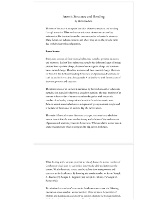 Atomic structure Essay - ATOMIC STRUCTURE ESSAY ASSIGNMENT By Edi Dokou ...