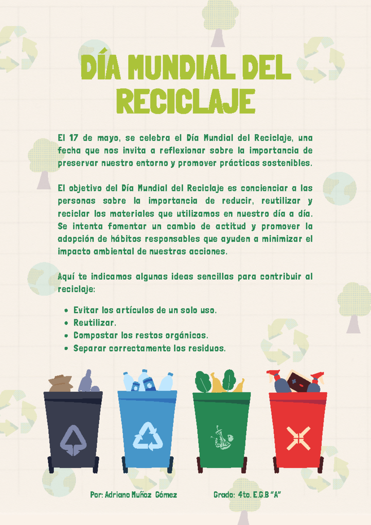 Dia Mundial del Reciclaje - Adriano - DÍA MUNDIAL DEL RECICLAJE El 17 ...