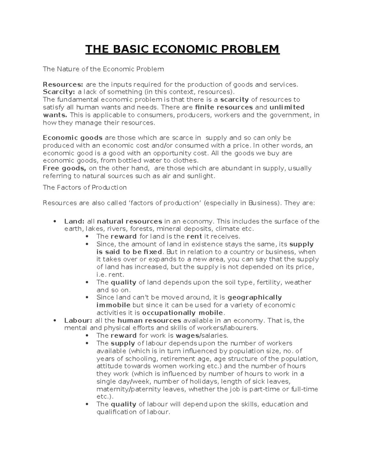 Economics Igsce - nkbbjbobjgubiuiuiuhuihiuyh\ - THE BASIC ECONOMIC ...