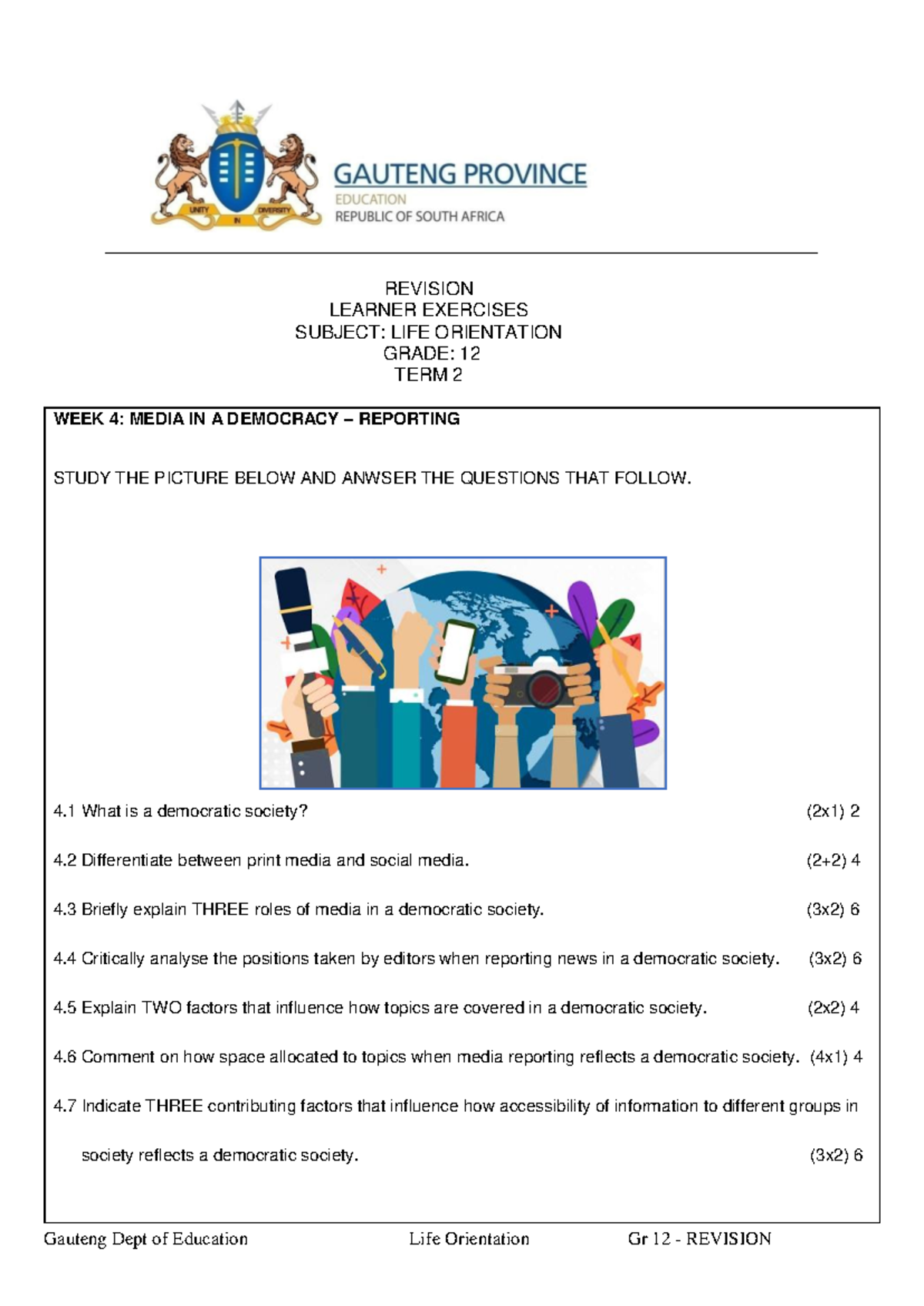 LO GR 12 Revision - TERM 2 week 4 bullet 1-2 - Gauteng Dept of ...