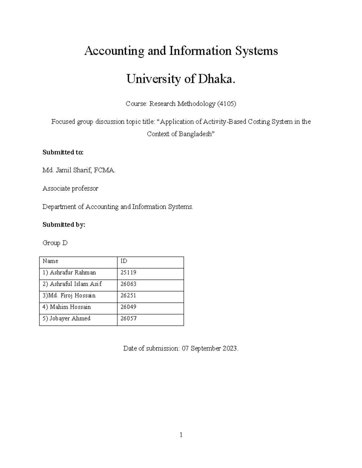 FDG-group-4 - Accounting and Information Systems University of Dhaka ...