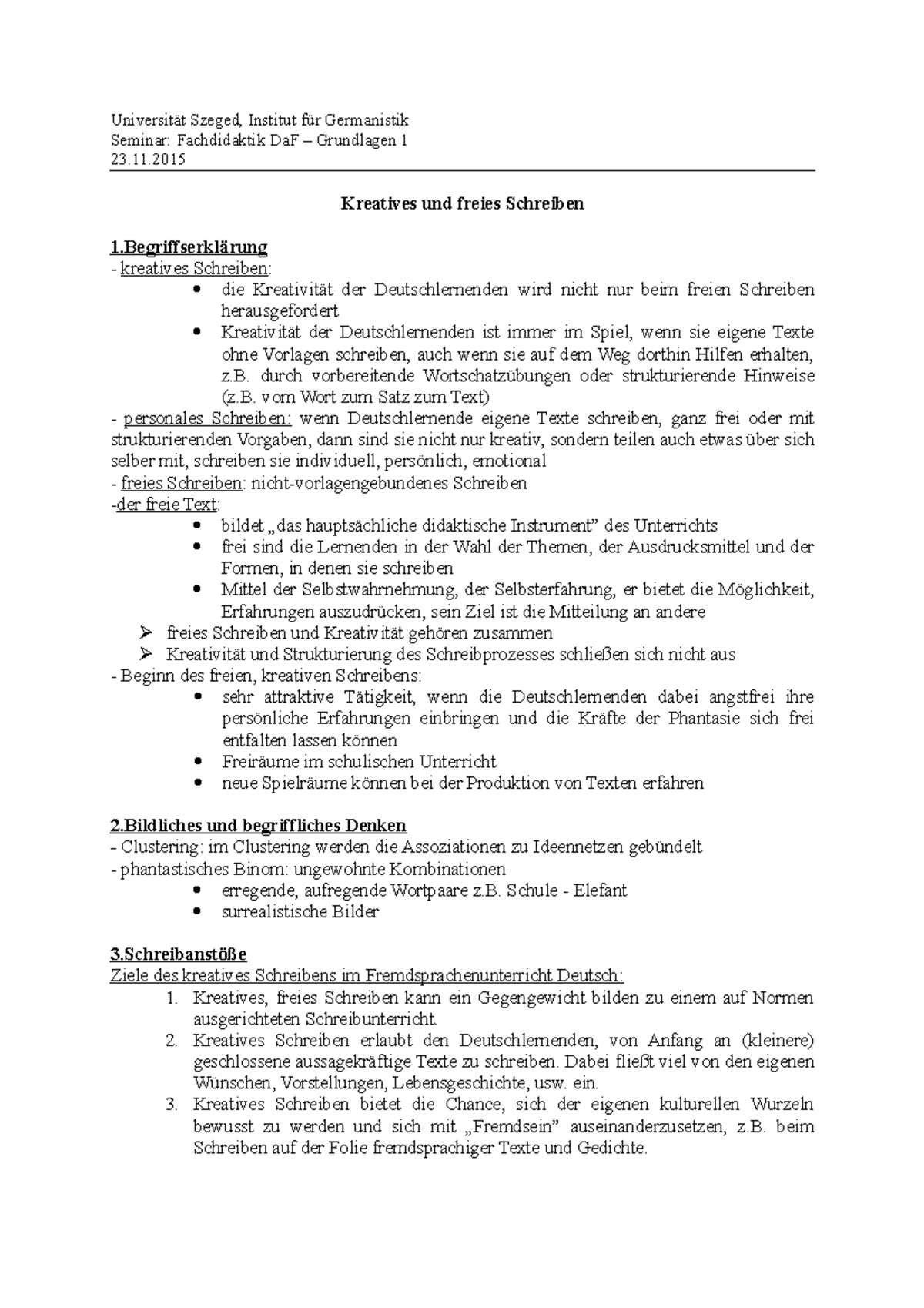 Fachdidaktik referat handout - Szeged, Institut Germanistik Seminar ...