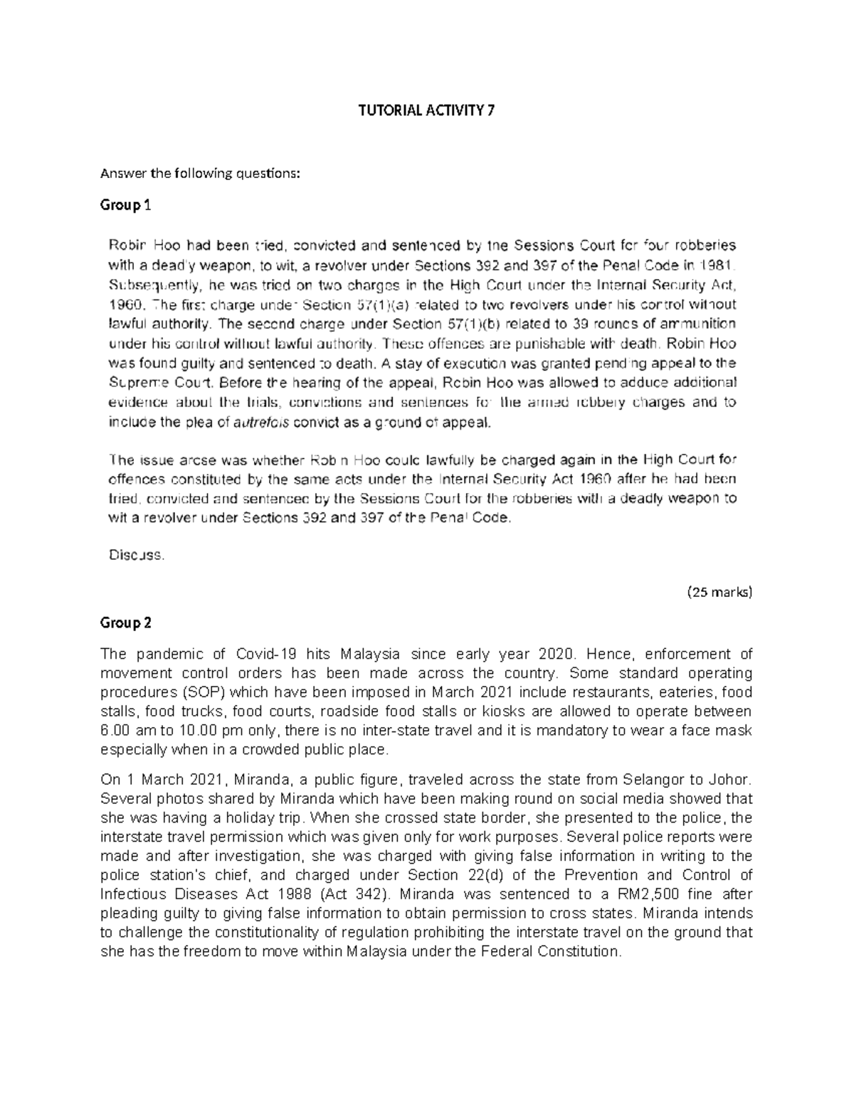 Tutorial Activity 7 Group 4-TLB2 - TUTORIAL ACTIVITY 7 Answer the ...