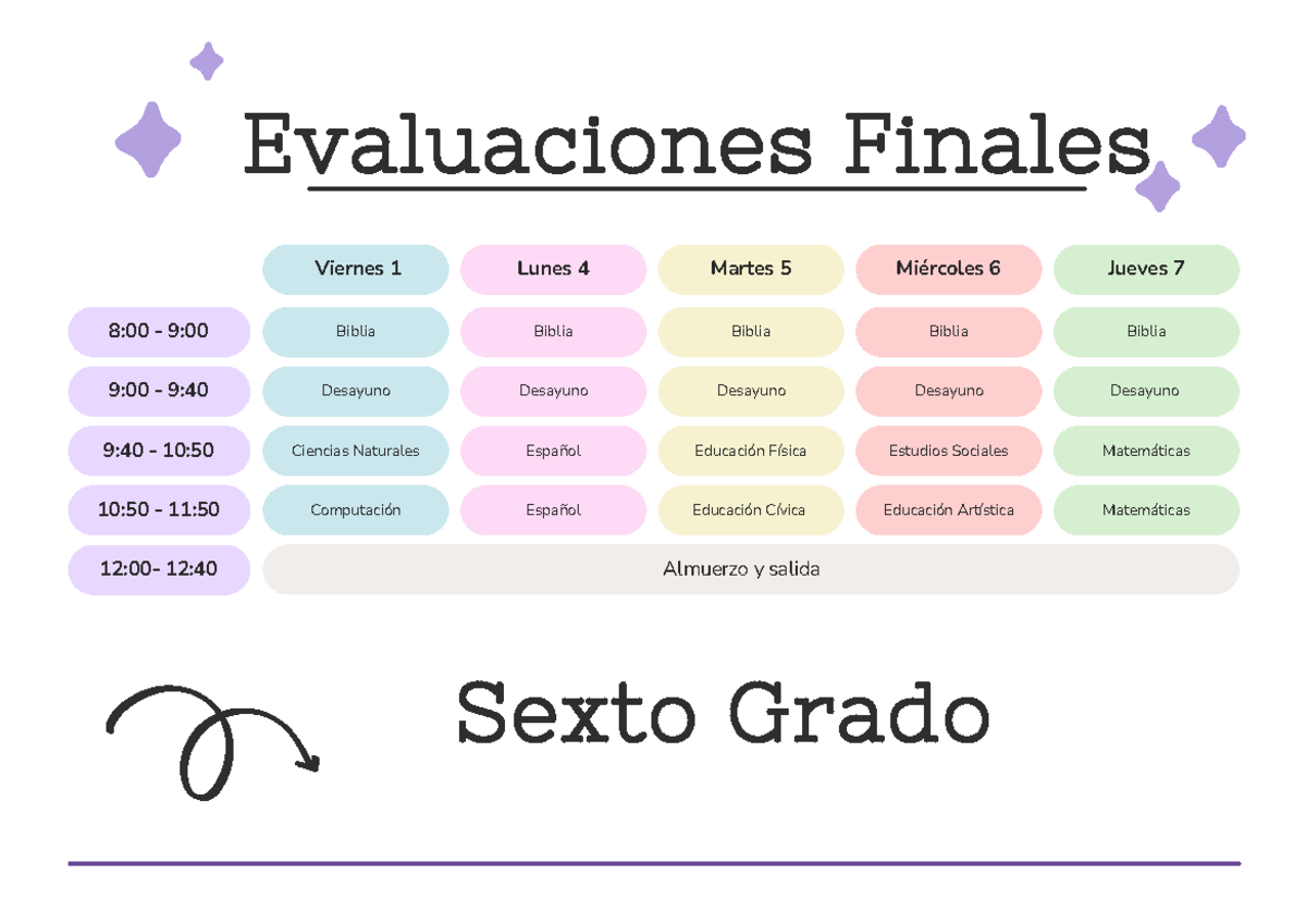 Horario escolar Planificador Agenda Doodle Colorido Morado - Redacción ...