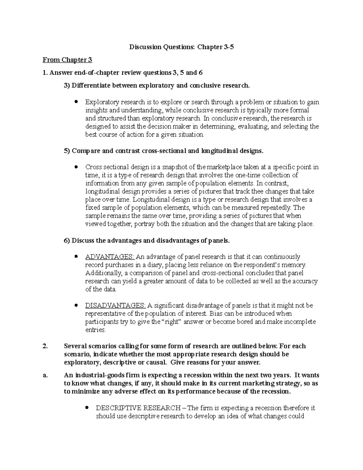Discussion Questions CH 3-5 - Discussion Questions: Chapter 3- From ...