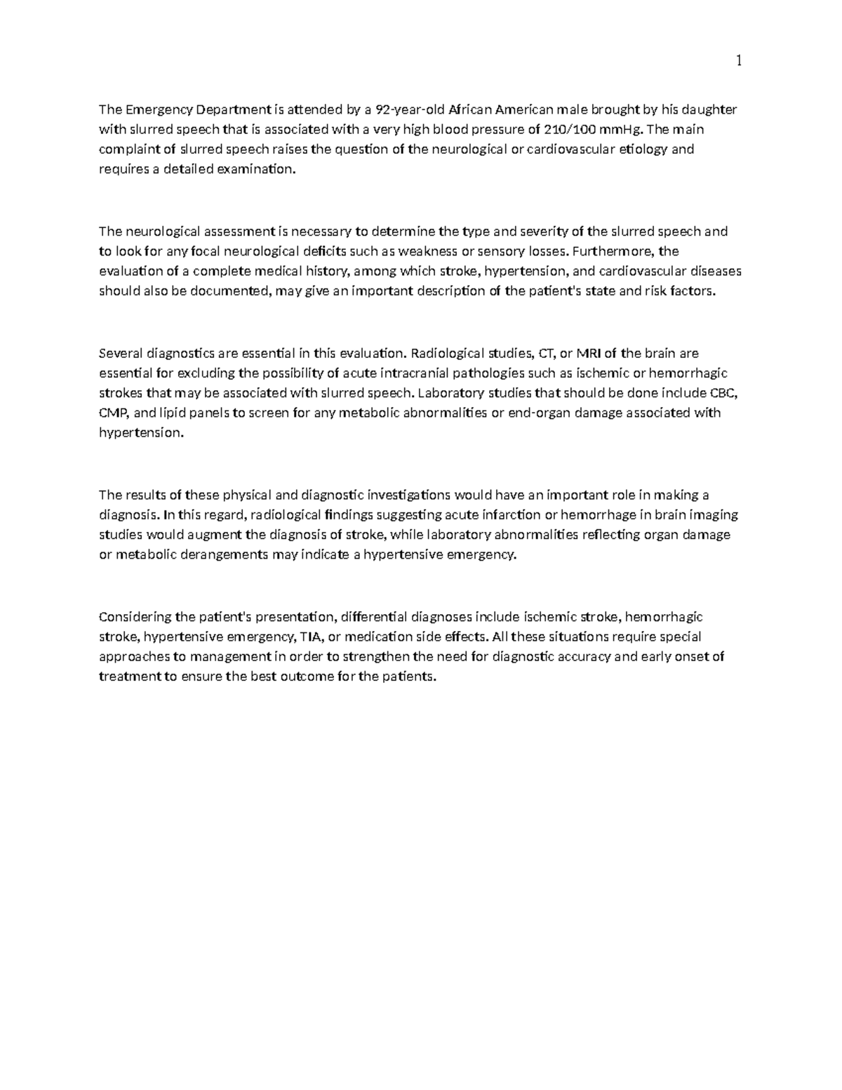 Bb - Good documents in deed. - 1 The Emergency Department is attended ...