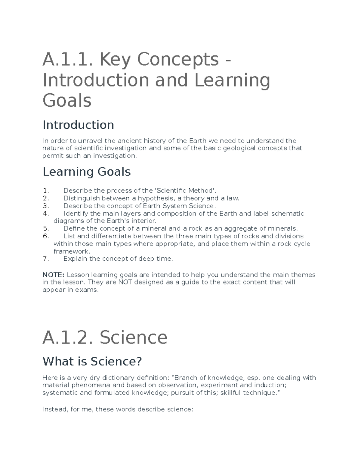Module A - A.1. Key Concepts - Introduction and Learning Goals ...