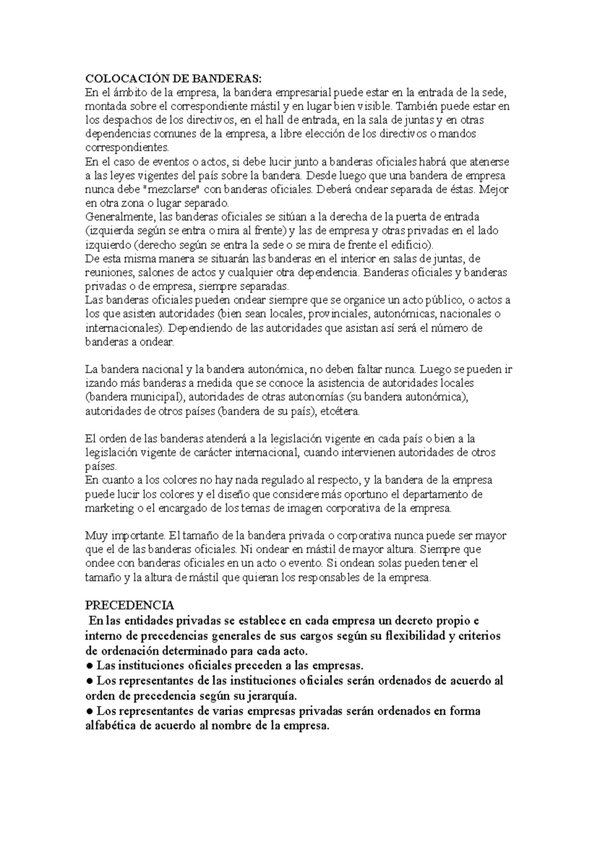 AAyooo - trae - COLOCACIÓN DE BANDERAS: En el ámbito de la empresa, la ...