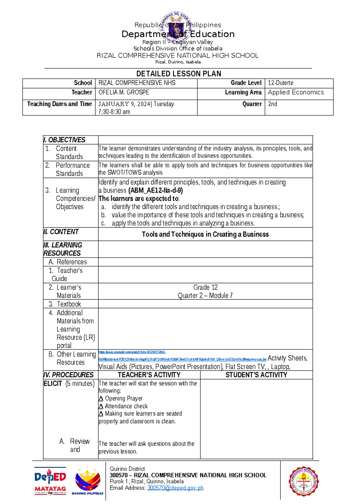 CO2- Grade 12 ABM AP.Econ - ####### Quirino District ####### 300570 ...