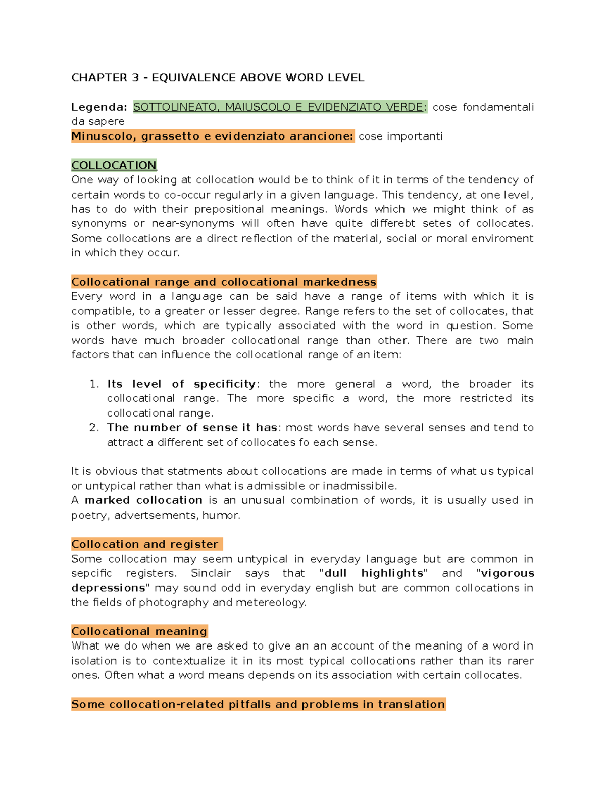 Chapter 3 - Equivalence Above WORD Level - CHAPTER 3 - EQUIVALENCE ABOVE WORD LEVEL Legenda ...