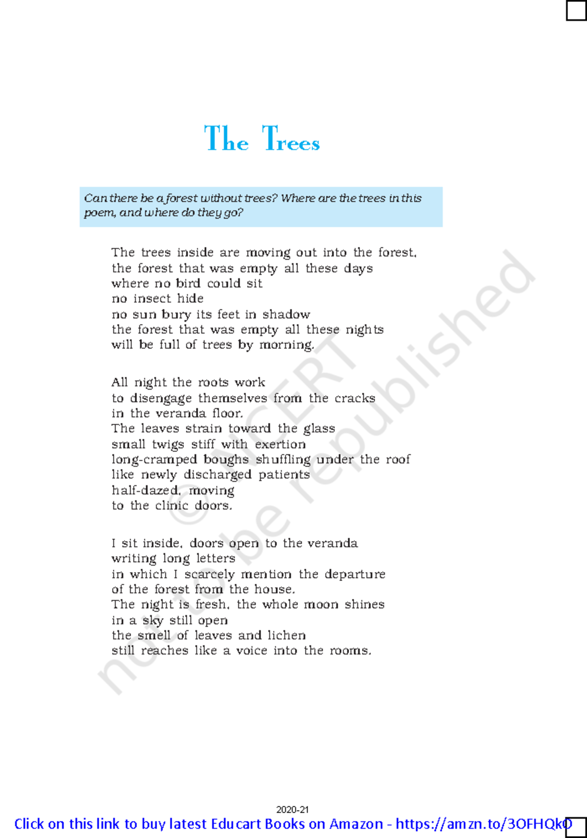Poem 8 The Trees - notes - The Trees Can there be a forest without ...