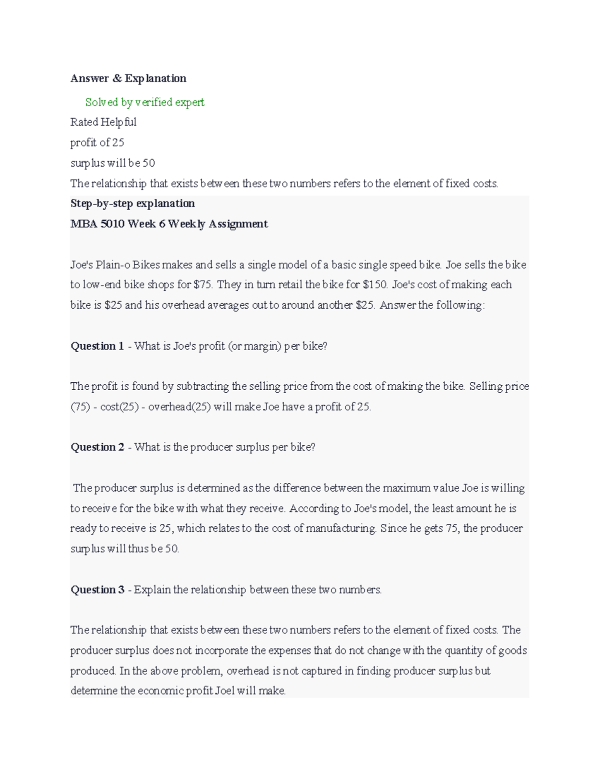 Answer - Business - Answer & Explanation Solved by verified expert ...