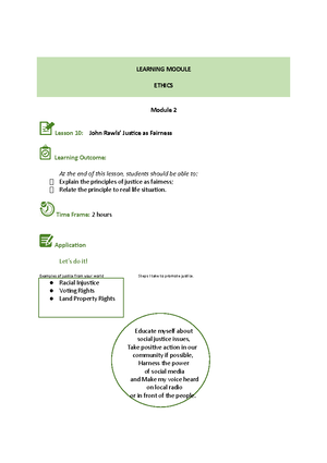 Philo 10 Lesson 4 application - 12 LEARNING MODULE ETHICS Module 1 ...
