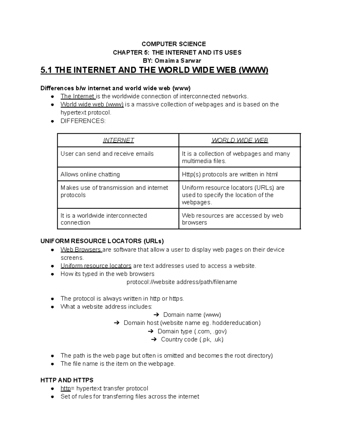 chapter 5 olevels and igcse notes - COMPUTER SCIENCE CHAPTER 5: THE ...