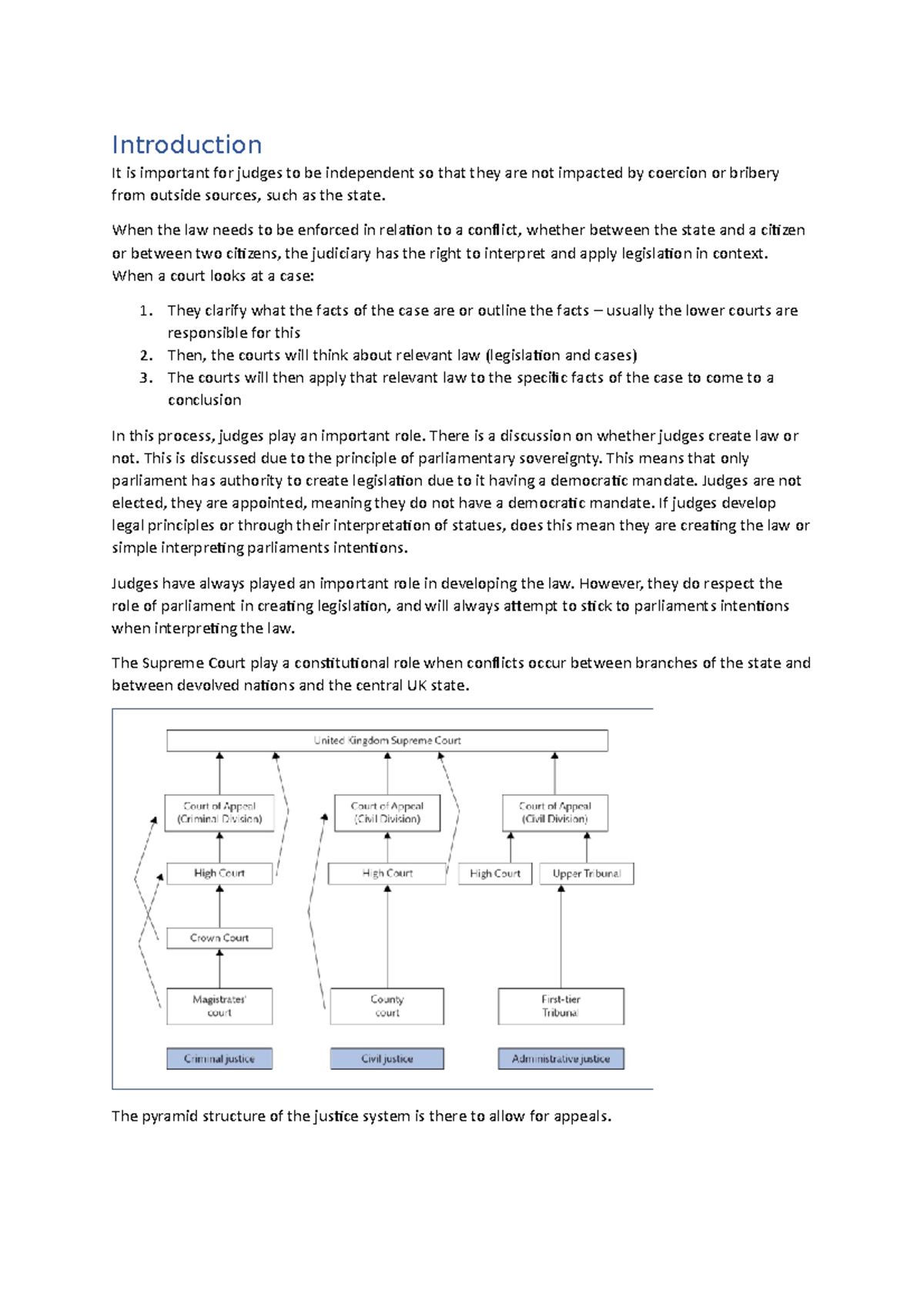 The Judiciary and Judicial Independence - Introduction It is important ...