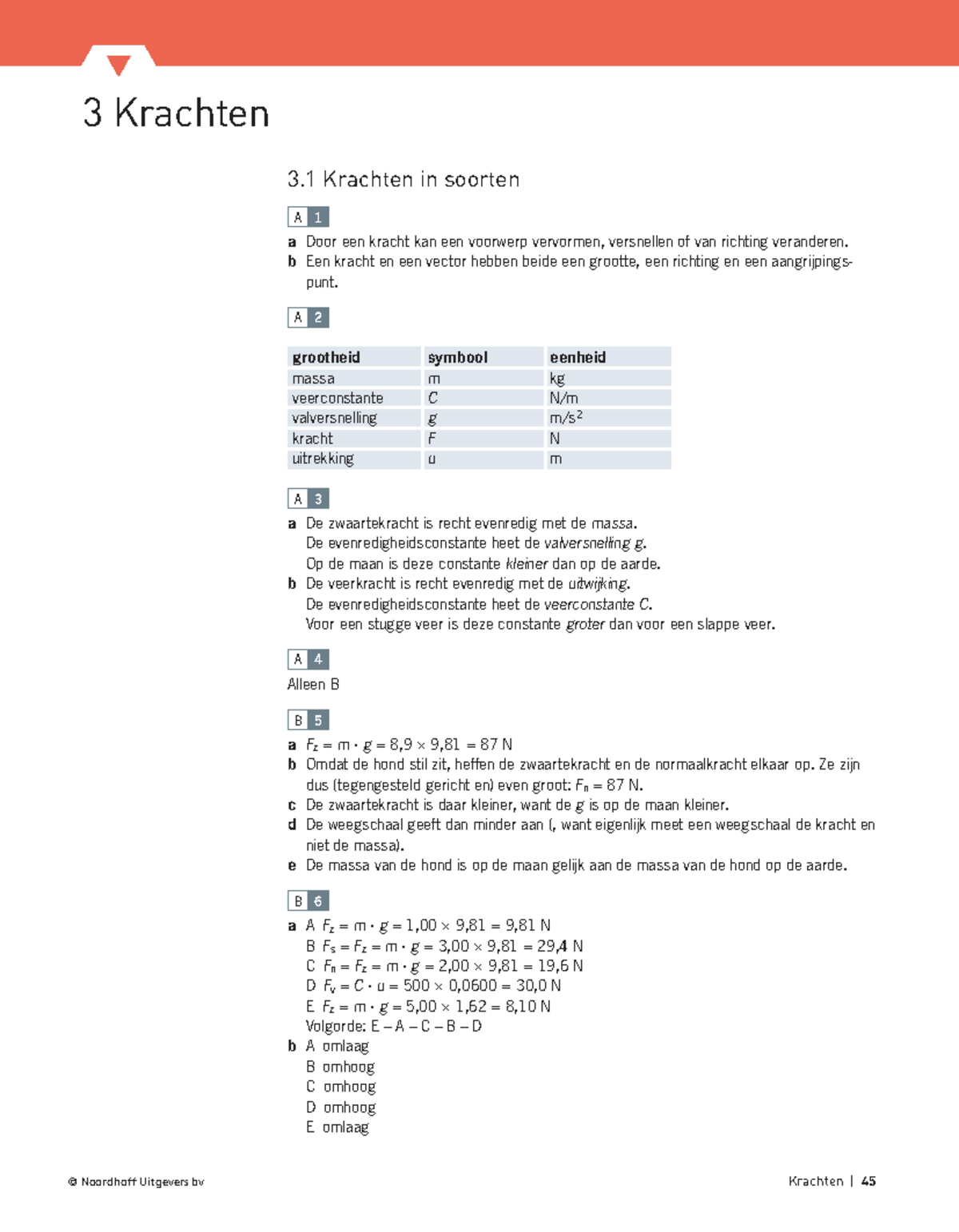 Overal natuurkunde 4h h03 uitwerkingen flex - © Noordhoff Uitgevers bv Krachten | 45 3 Krachten ...