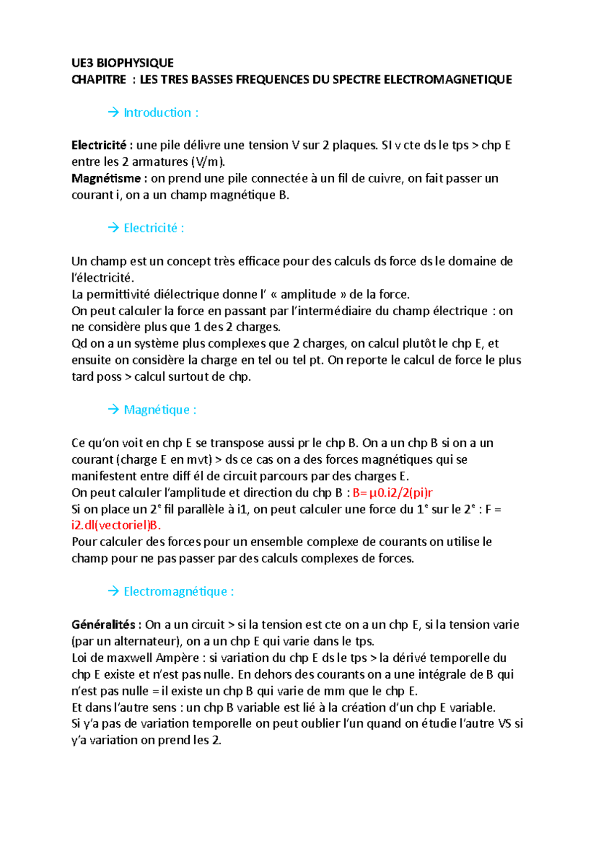 4. Les très basses fréquences - UE3 BIOPHYSIQUE CHAPITRE : LES TRES ...