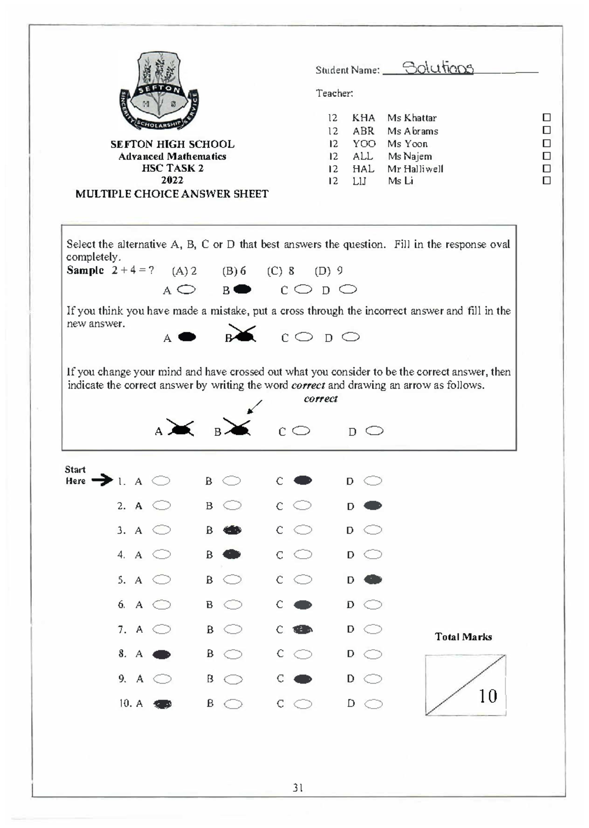 2022 HSC Task 2 Adv Maths (solutions) - SEFTON HIGH SCHOOL Advanced ...