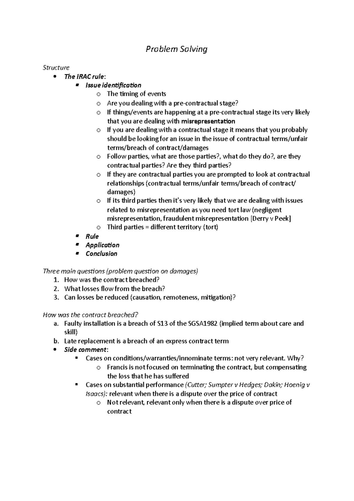 Problem Solving Lecture Notes Week 10 Problem Solving Structure The