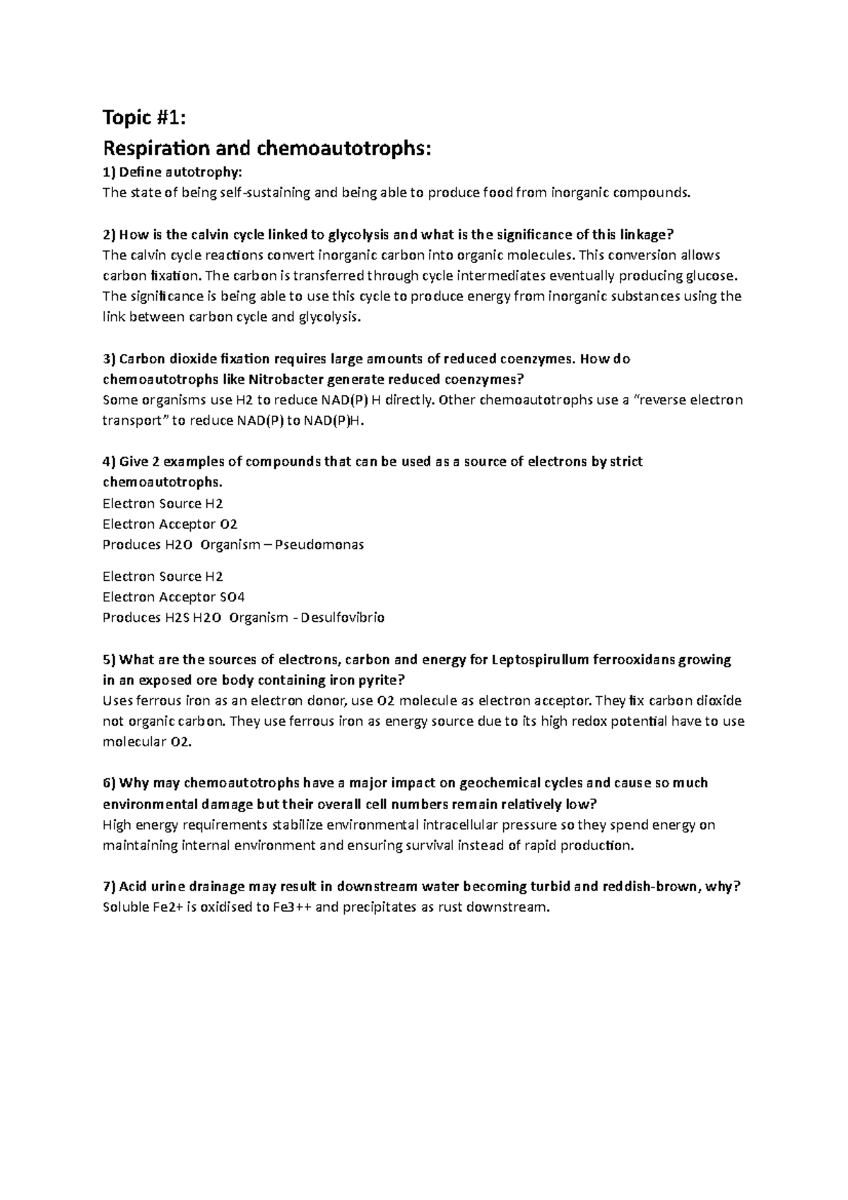 Sample/practice exam 2014, questions and answers - questions from half of the lectures including ...