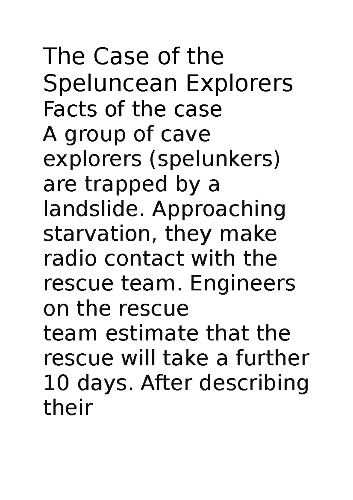 Legal Reasoning Lecture qns and notes - The Case of the Speluncean ...