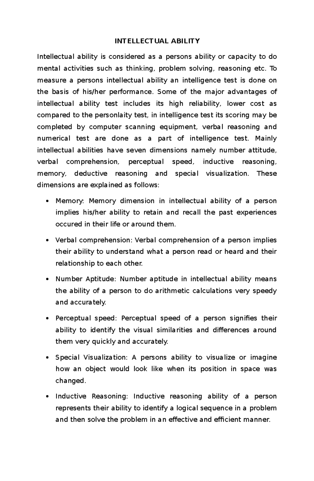 Intellectual ability - Insights - INTELLECTUAL ABILITY Intellectual ...