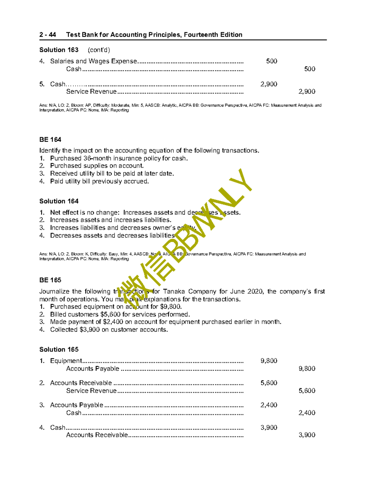 Accounting principles 14th edition by weygandt tb 137 - 2 - 44 Test ...