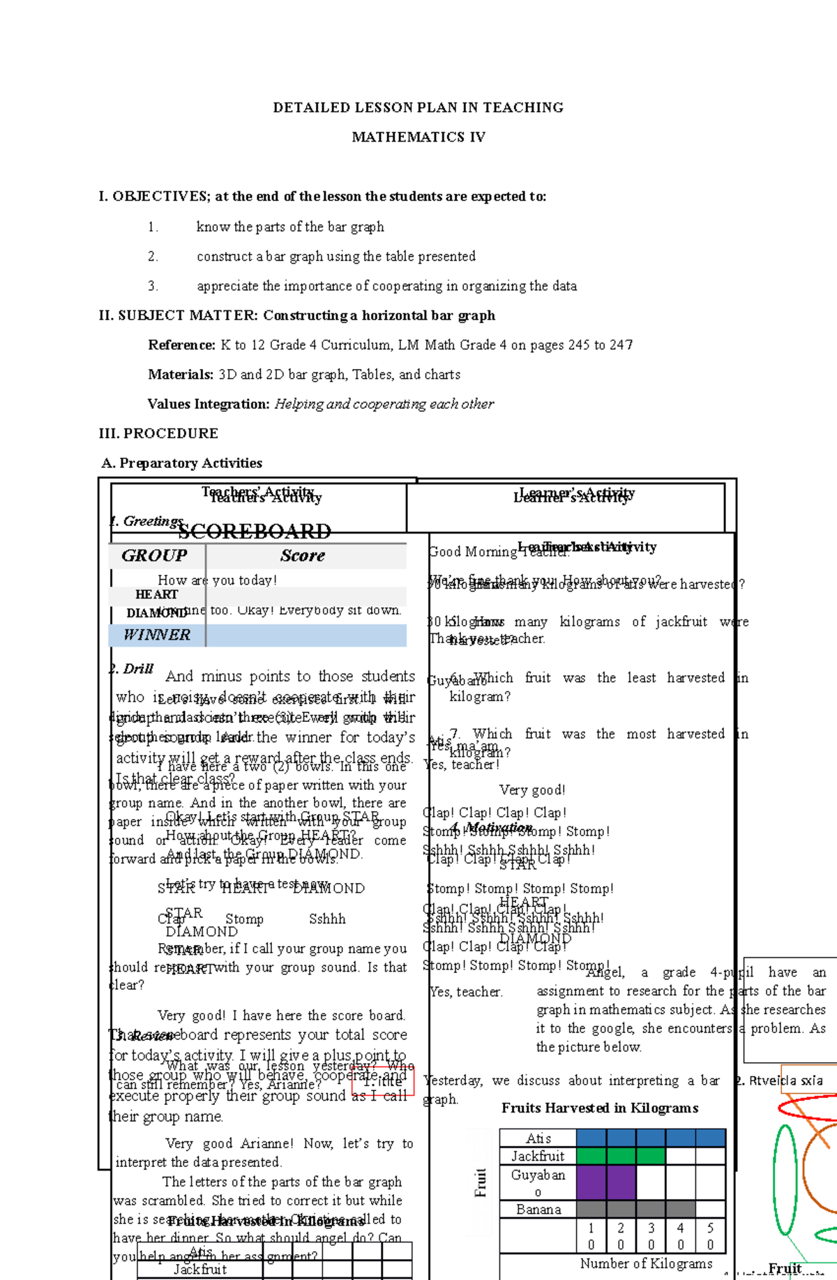 Detailed Lesson Plan in Mathematics 4 Ba - DETAILED LESSON PLAN IN ...