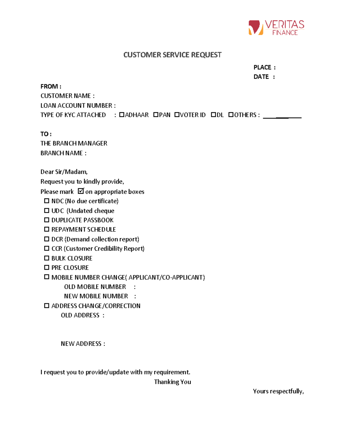 Customer service request form - CUSTOMER SERVICE REQUEST PLACE : DATE ...