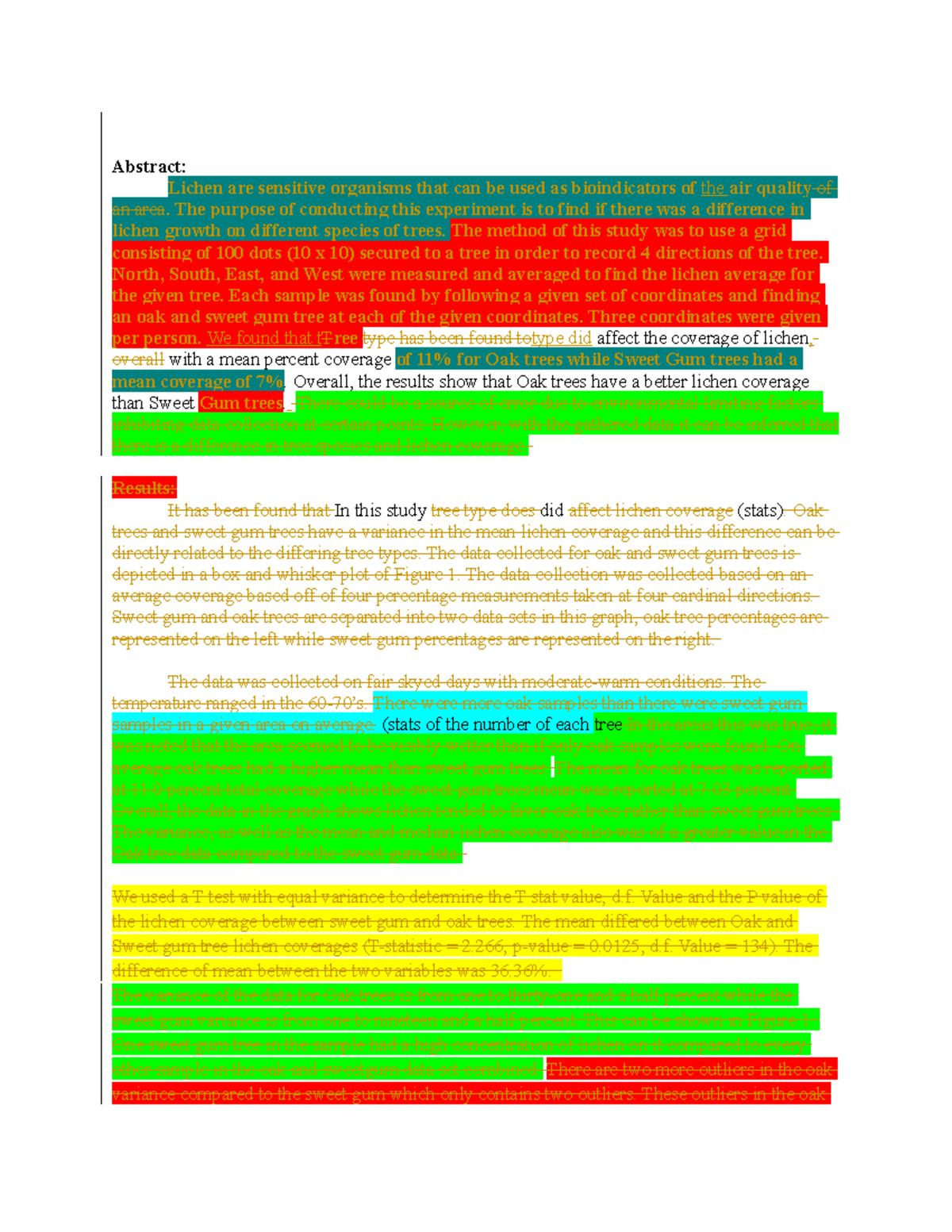 2nd half Graded Biology Draft Title, Abstract, Results, discussion JBM ...