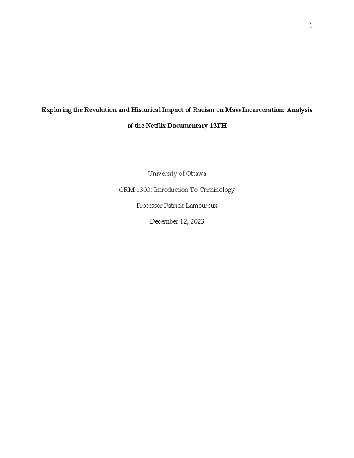 CRM 1300 Final - Part A - read it - Exploring the Revolution and ...