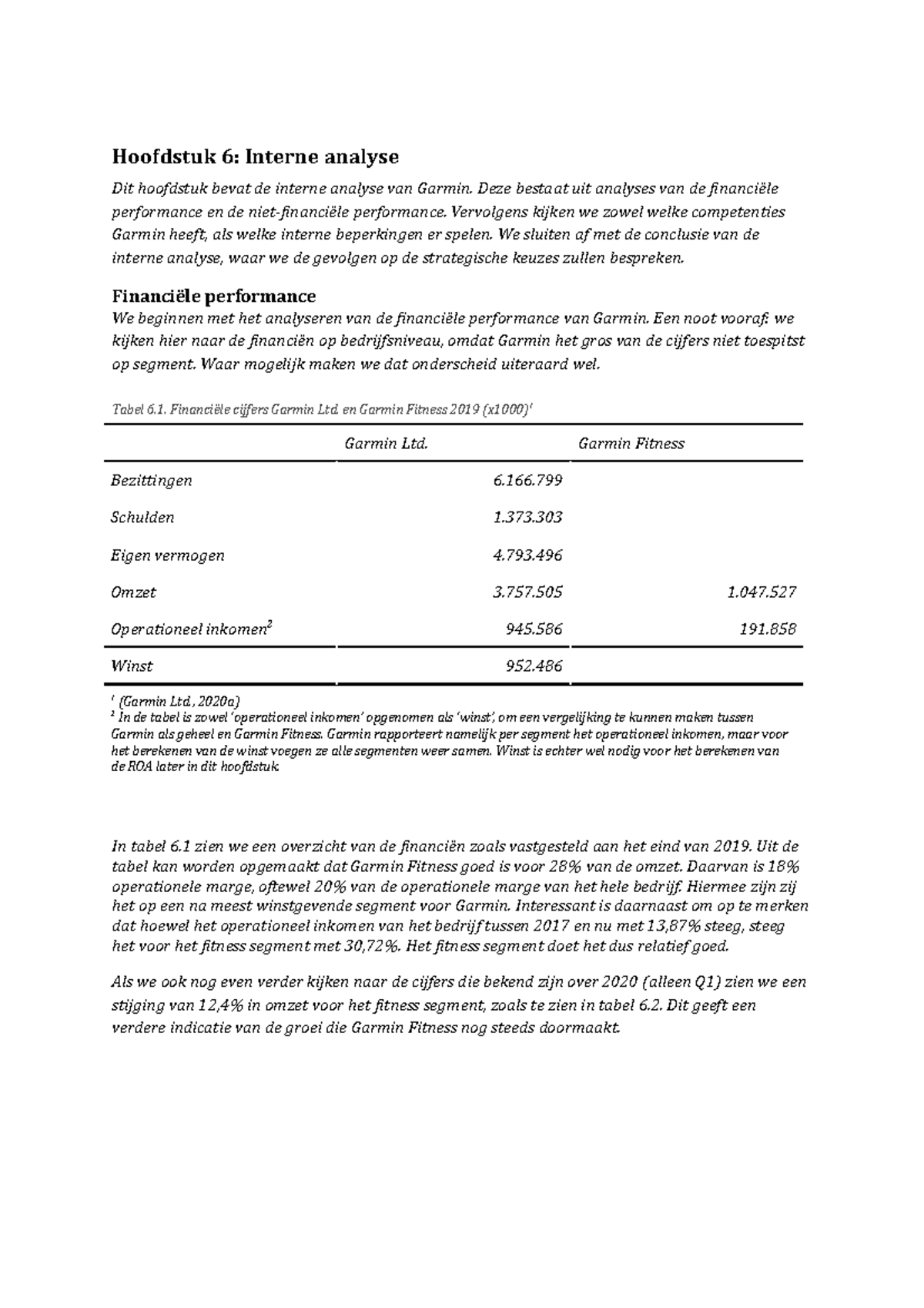 Interne analyse - Cijfer: 7,5 - Hoofdstuk 6: Interne analyse Dit ...
